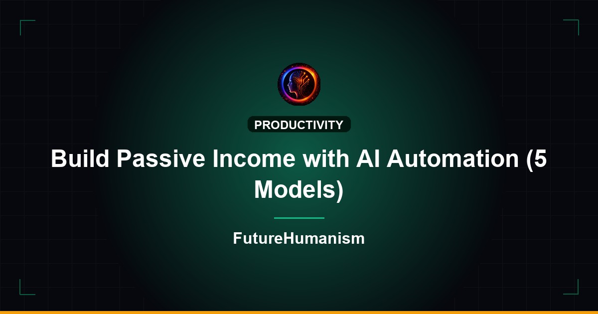 Build Passive Income with AI Automation (5 Models) | Future Humanism